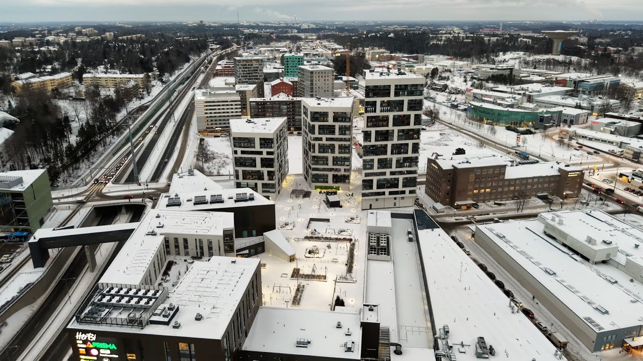 Helsinki Herttoniemi Hertsi Shopping Centre and Sohlberg Area, February ...