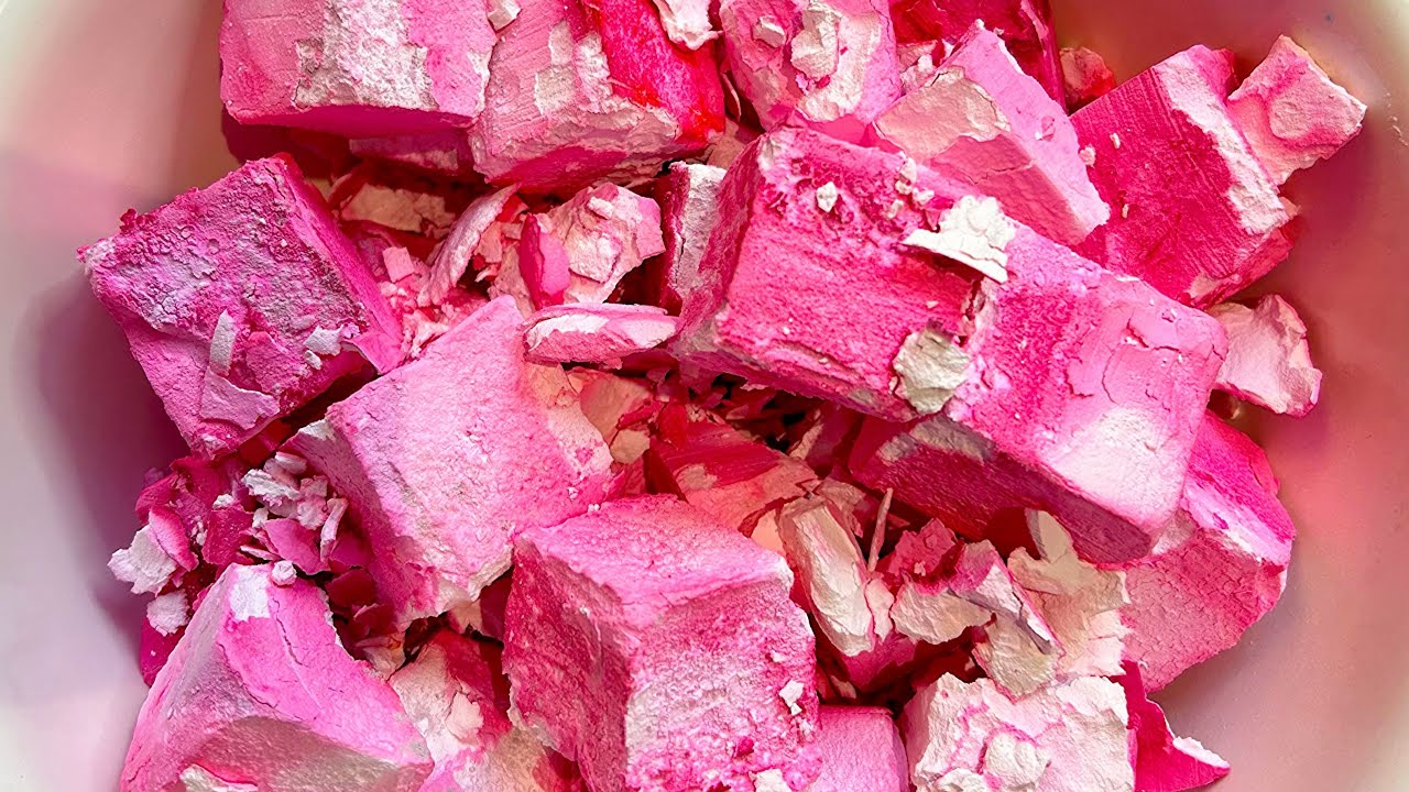 Citric acid cubes | crispy | flakey | asmrgymchalk | satisfying ...