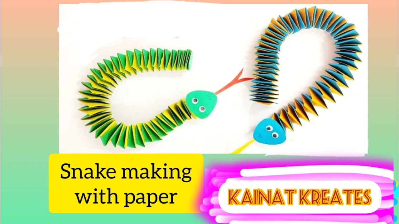 How to make snake with paper/ a moving paper toy snake/ # ...