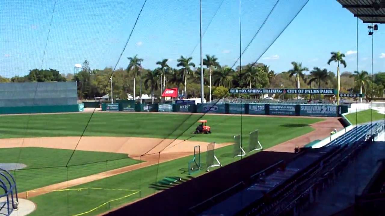 Inside press box at Boston Red Sox spring training Hammond Stadium Fort ...
