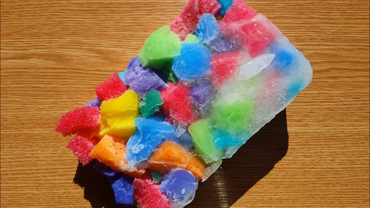 Frozen sponge bits tapping & crushing/ripping |WATCH IN HD| - YouTube