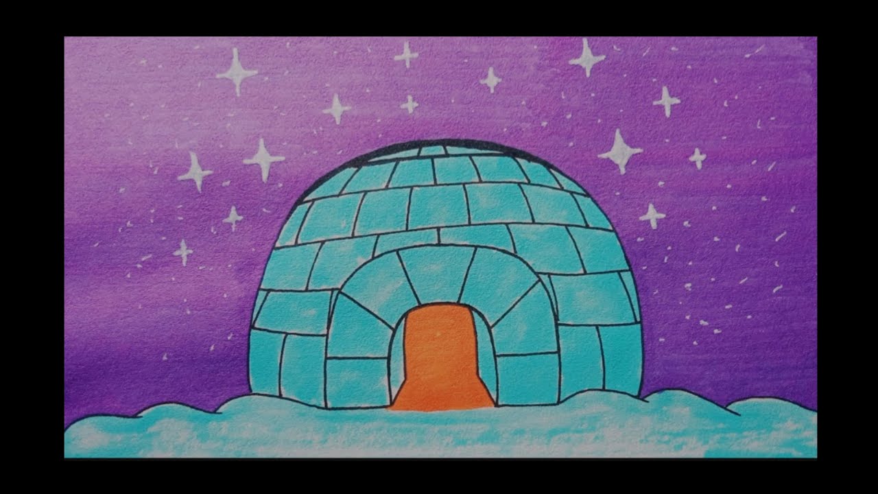 How To Draw An Igloo // Igloo Drawing - YouTube