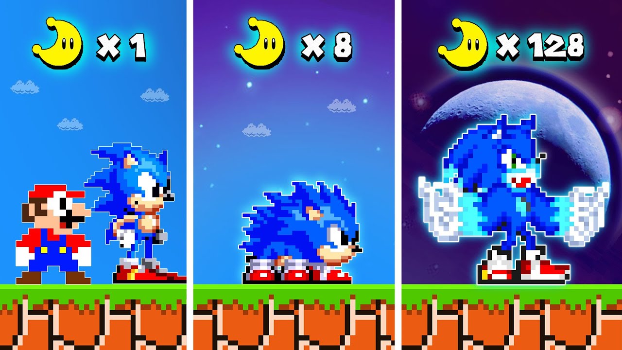 Mario and Sonic. But Moons Make Sonic Become WEREWOLF in Super Mario ...