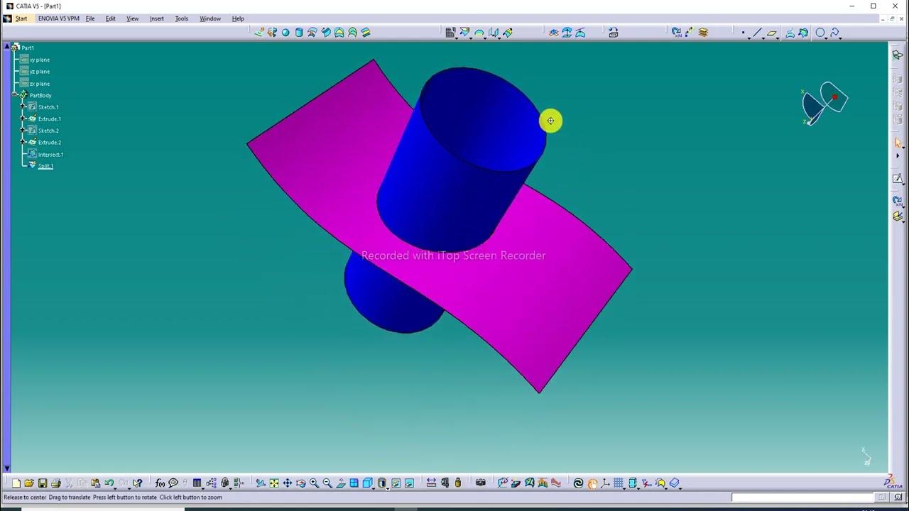 CATIA V5 WIREFRAME AND SURFACE DESIGN, PROJECTION, INTERSECTION LECTURE-66 - YouTube