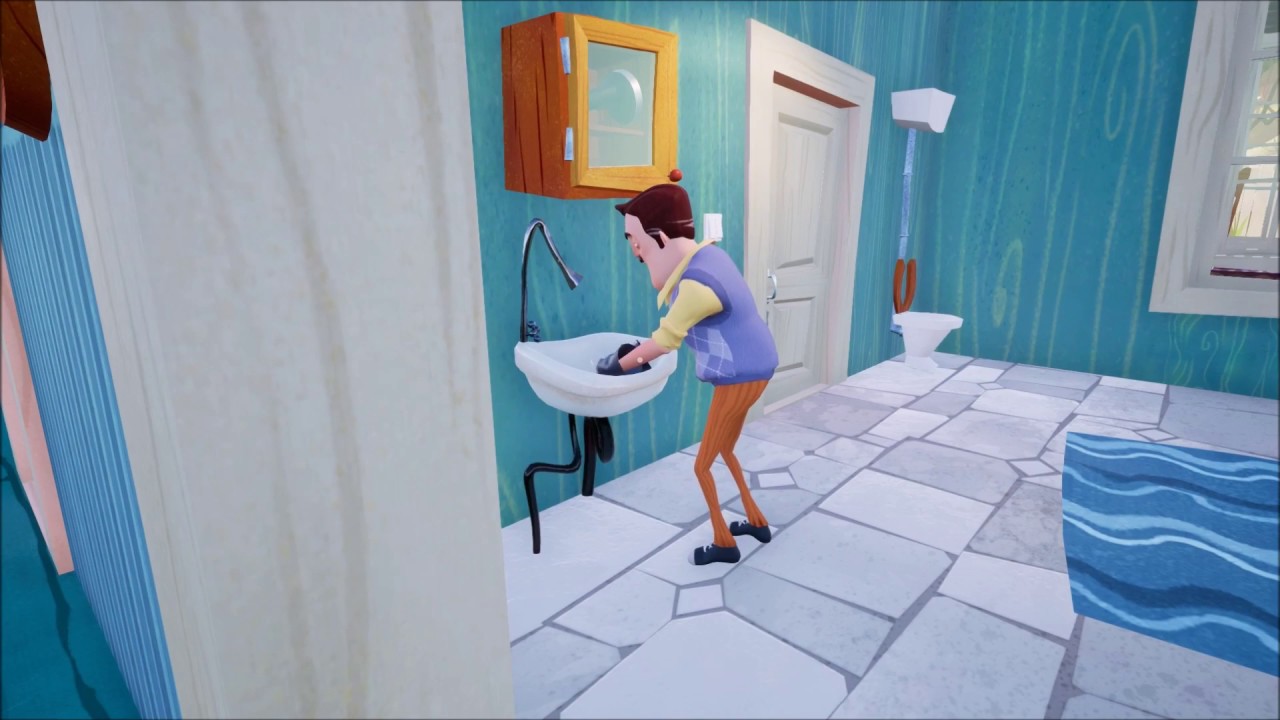 Hello Neighbor - Neighbor Washing Up - YouTube