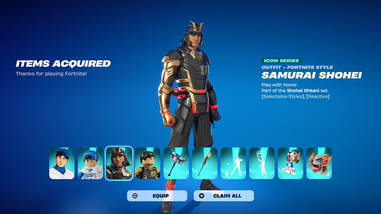SAMURAI SHOHEI OHTANI SKIN RELEASE DATE IN FORTNITE ITEM SHOP! - YouTube