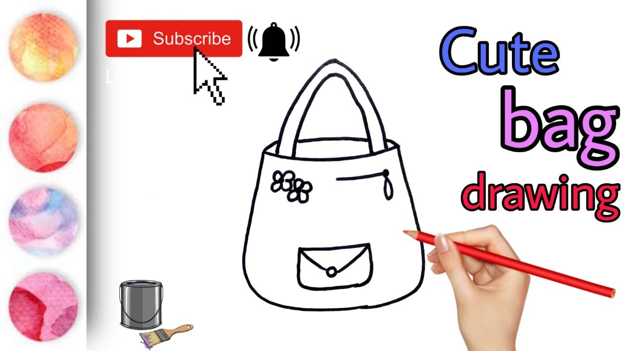 How to draw a Bag | Simple & Easy Bag drawing For Everyone | - YouTube