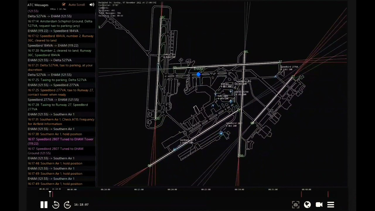 EHAM Ground ATC Timelapse - YouTube