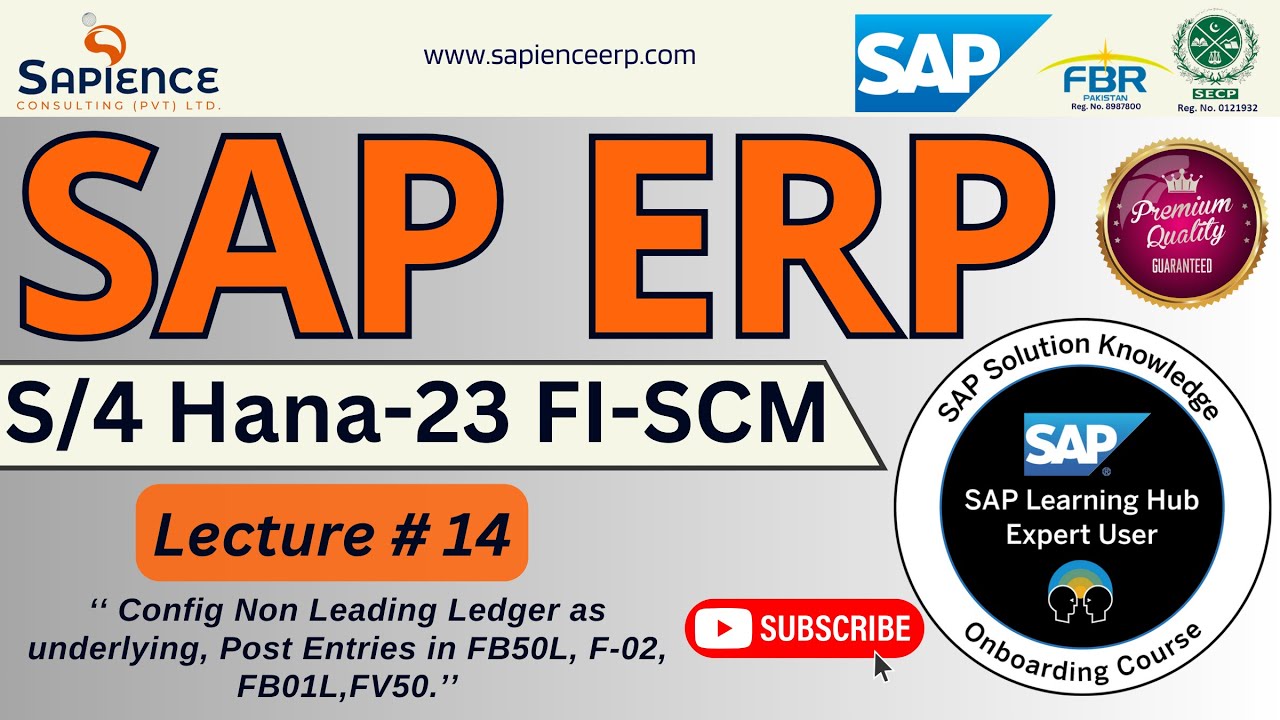 SAP S4 Hana-23 Lec.14 Config Non Leading underlying Ledger, Post ...