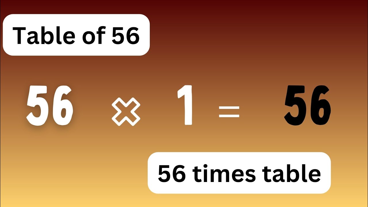 Table 56 - table of 56 - maths table - learn 56 table - Learn ...