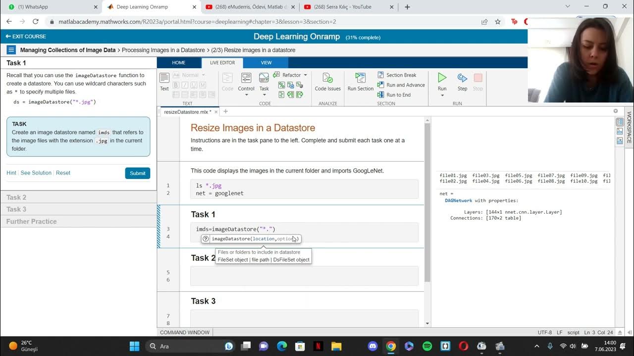 Matlab deep learning Onramp, 3. imageDataStore - YouTube