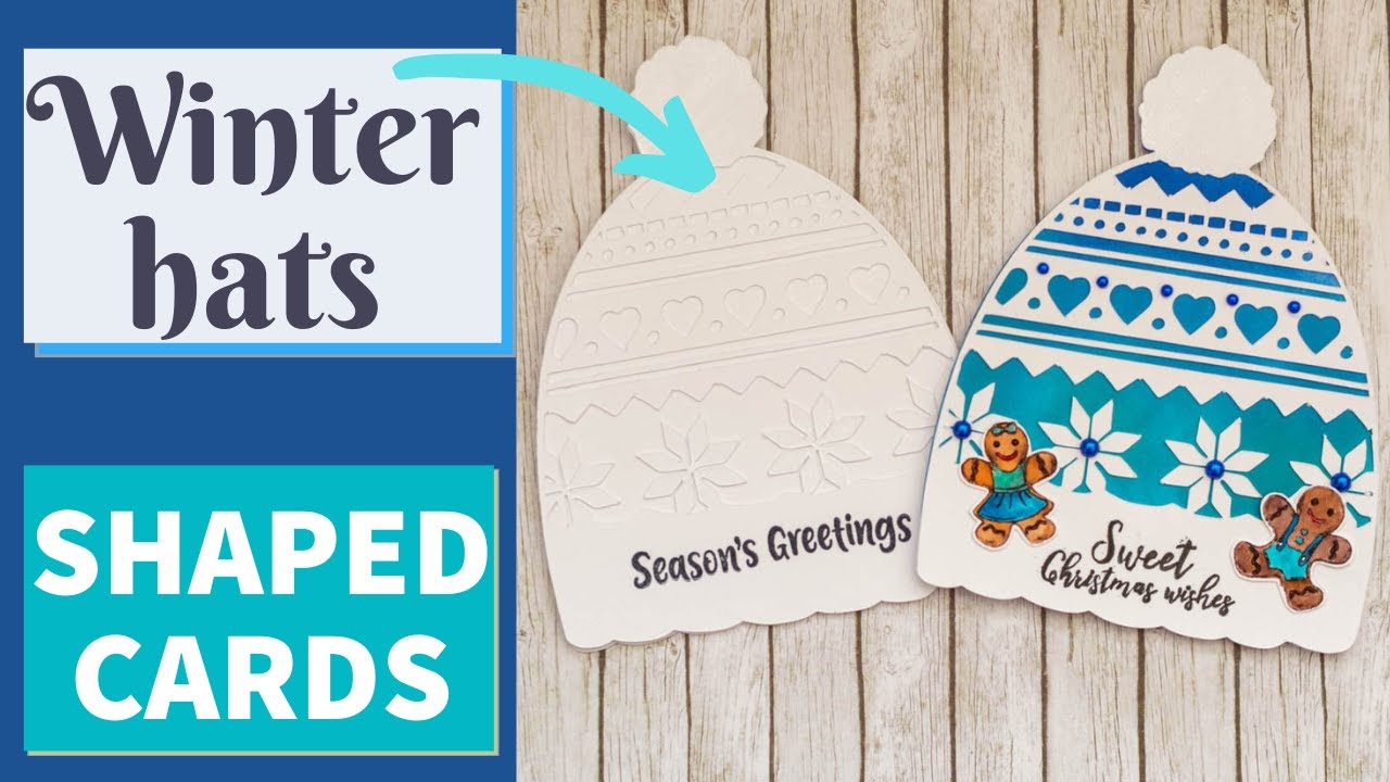 How To Make Winter Hats / Easy Shaped Cards - YouTube