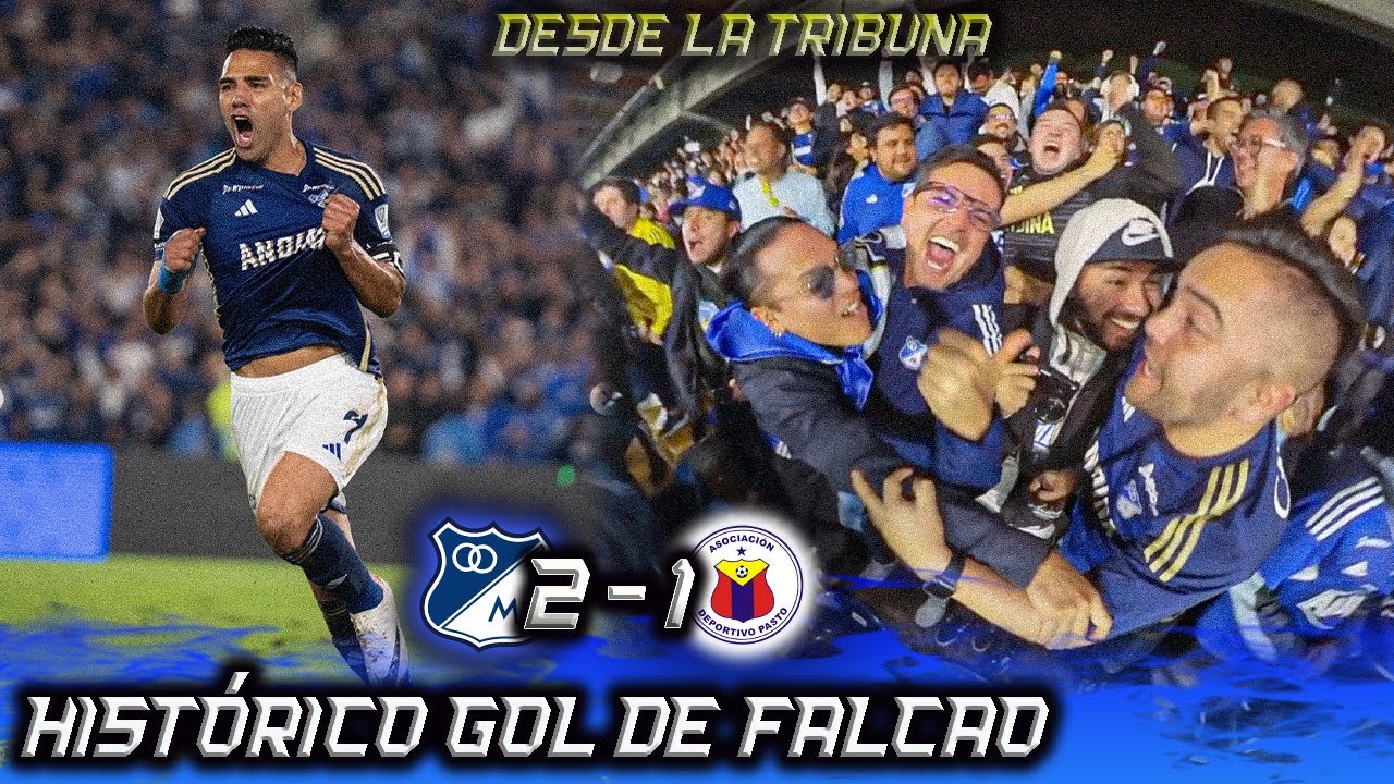 VICTORIA Y GOL DE FALCAO EN EL CAMPÍN DESDE LA TRIBUNA MILLONARIOS vs ...
