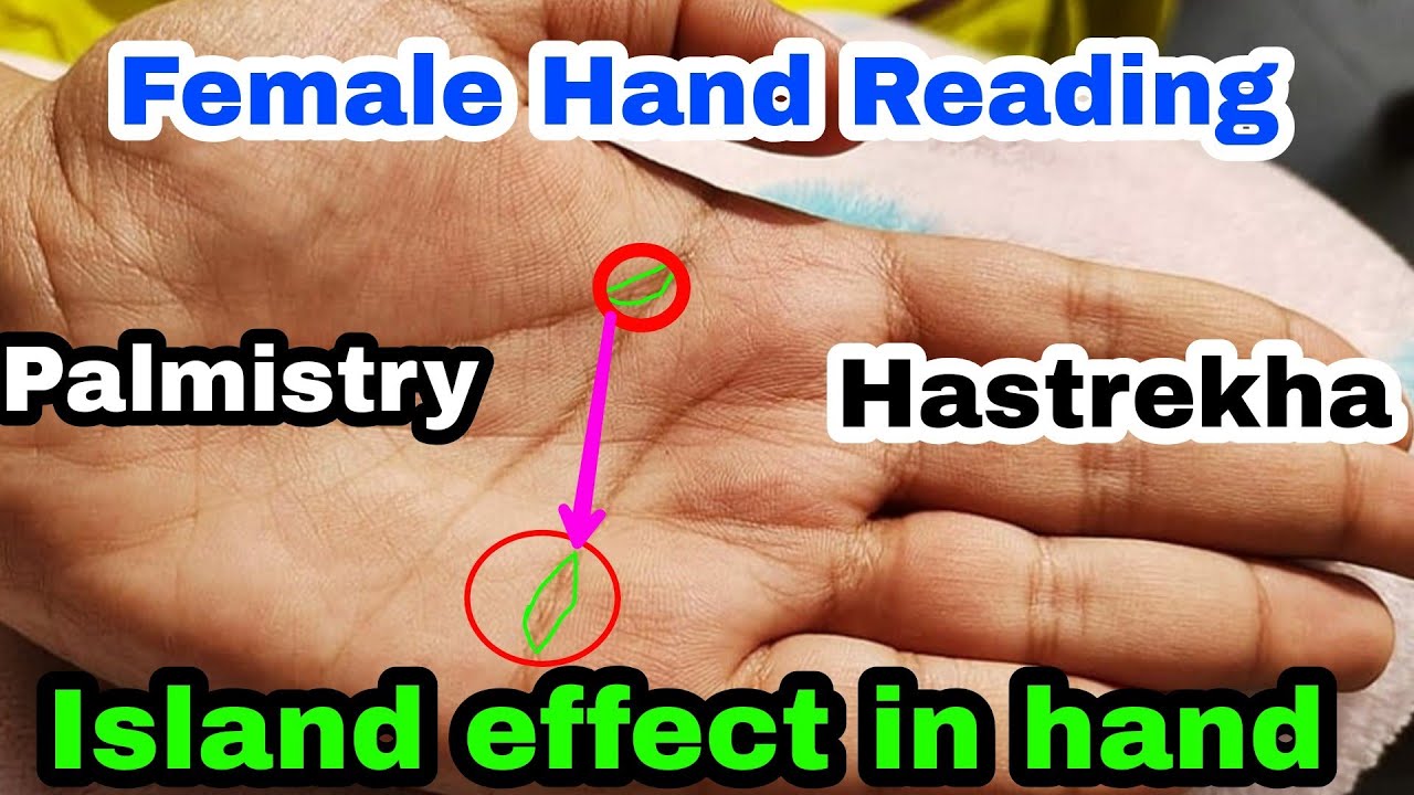 female hand reading - island effect in hand #palmistry #hastrekha - YouTube