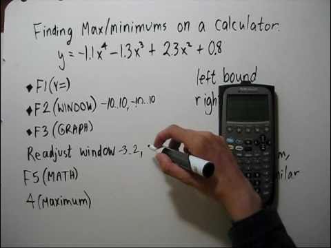 Finding Local Minimums/Maximums Using a Calculator TI-89 - YouTube