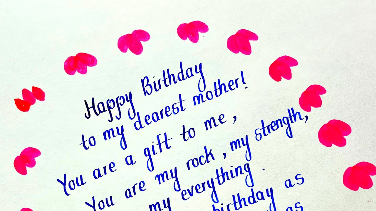 Birthday card writing in english || Birthday card writing for mother ...