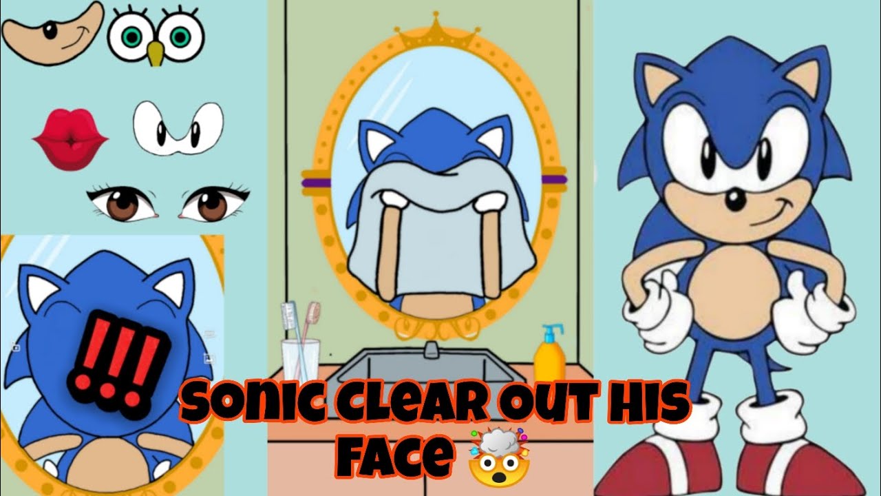 Face Fixed! Sonic Removed His Own Face 🤯 While washing his face - YouTube