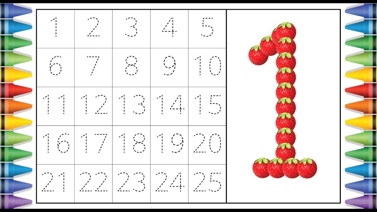 숫자 놀이 유아와 아이들을 위한 숫자 1부터 25까지 쓰기 Write Number 1 To 20 Learn