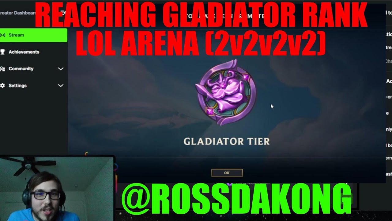 HOW I GOT TO GLADIATOR RANK IN LOL ARENA (2v2v2v2) INSANE 2 HP COMEBACK ...