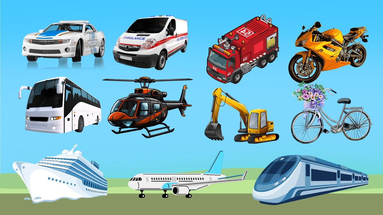 City Vehicals for toddlers | Learn names and sounds of City vehicals ...