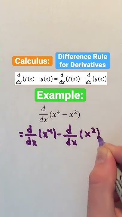 Calculus: Difference Rule for Derivatives #Shorts #calculus #math # ...