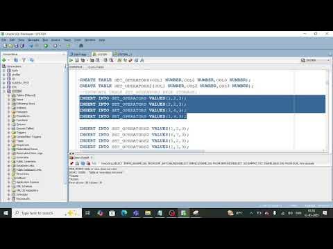 Oracle SQL Class10 of 17 SET OPERATORS, ANALYTICAL FUNCTIONS - IN TELUGU - YouTube
