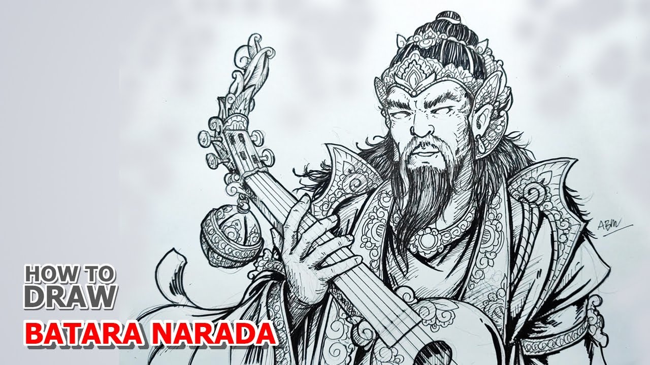 HOW TO DRAW WAYANG BATHARA NARADA - Versi HINDU - YouTube