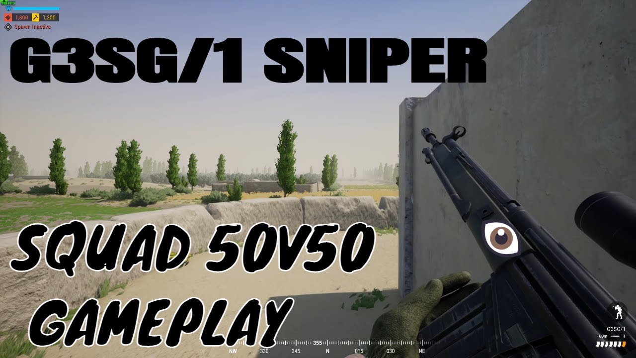 Squad Gameplay - G3SG/1 Sniper - 4K - (No Commentary) - YouTube