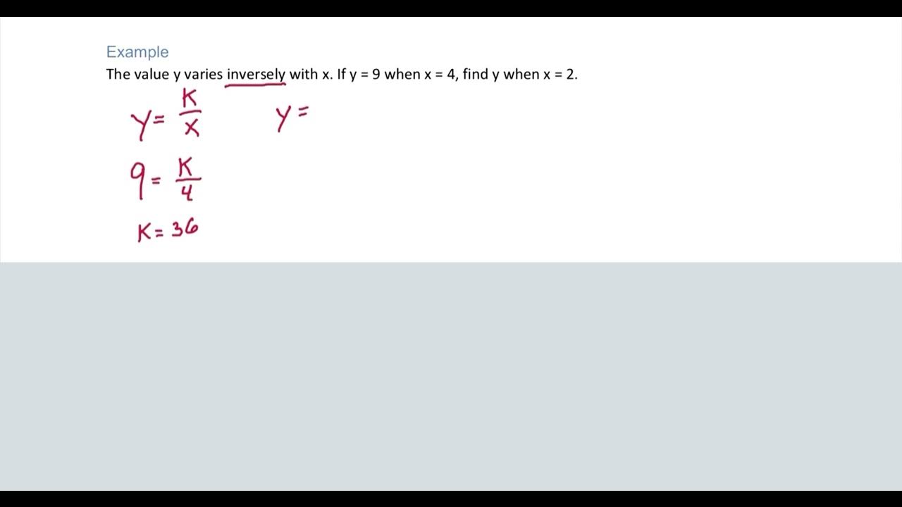 Inverse Variation Problem - YouTube
