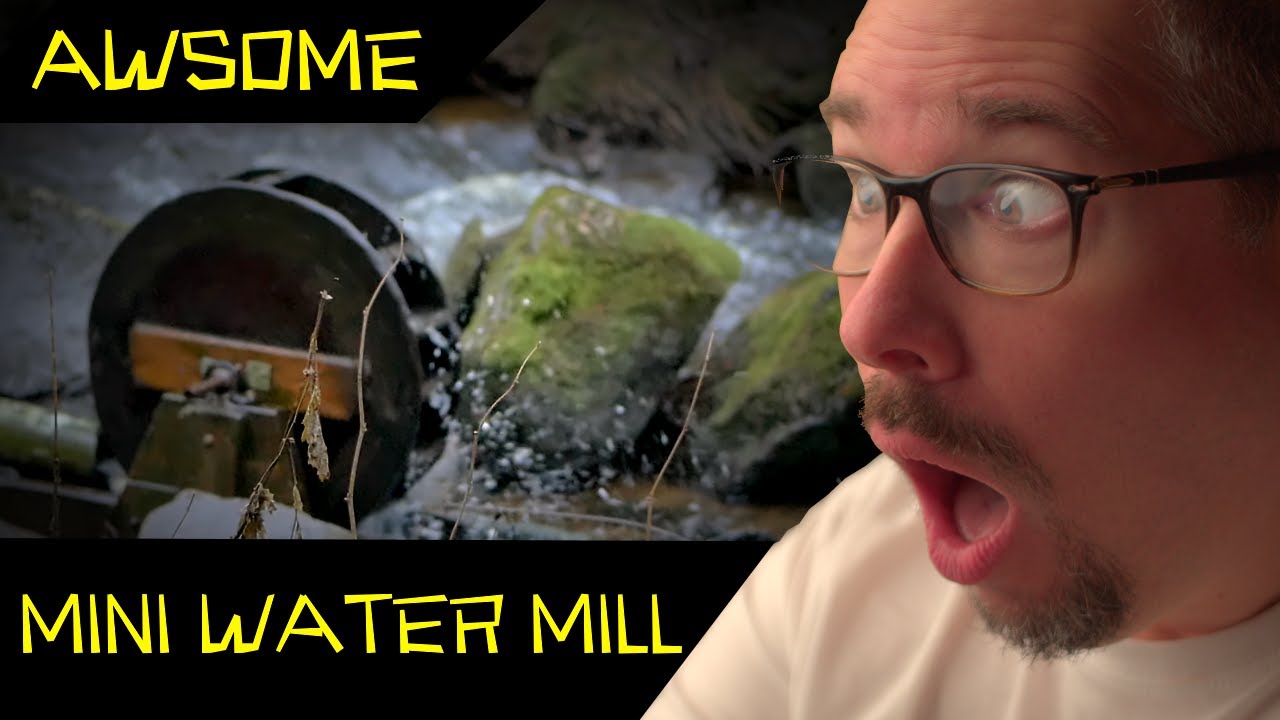 Awesome miniature water mill (inspired by walking and a glass ball ...