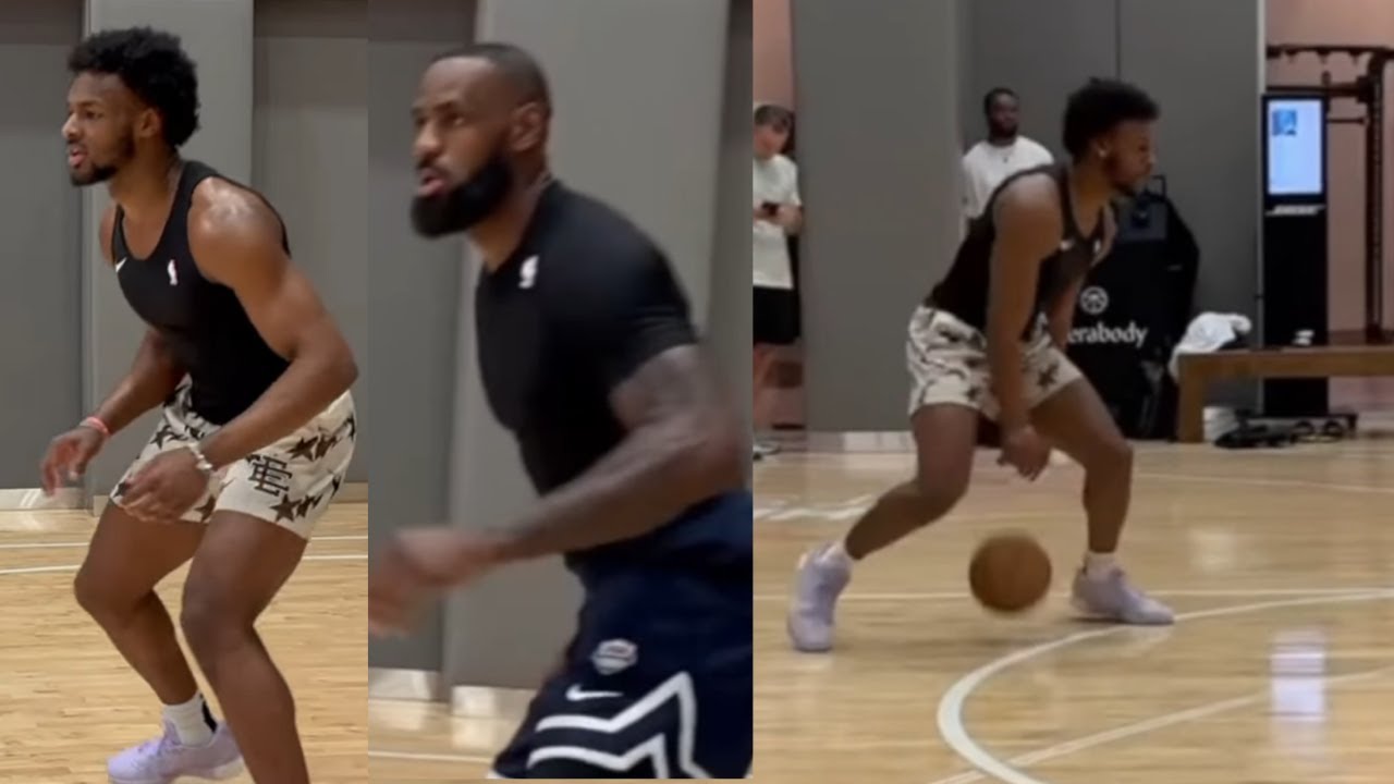 BRONNY JAMES DROPS PLAYER 1 ON 1! FULL WORKOUT WITH LEBRON JAMES! - YouTube
