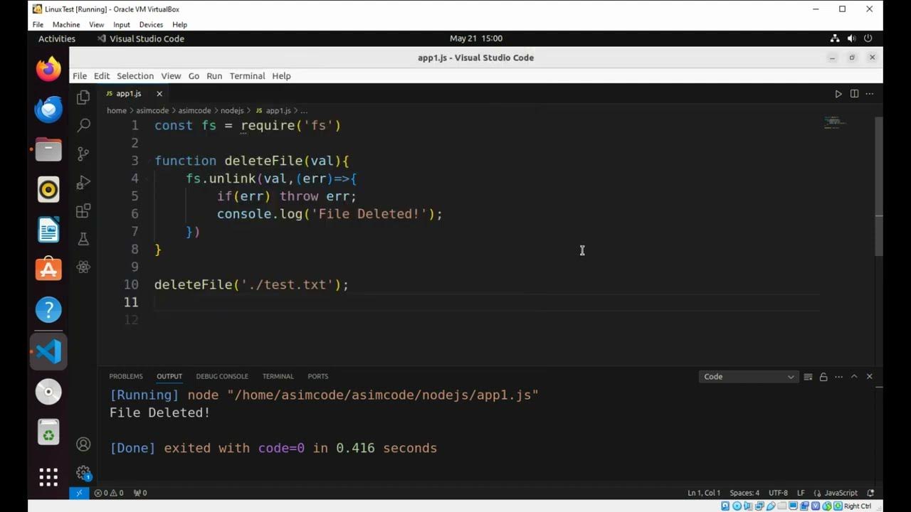 How To Delete File Using the File System in NodeJS - YouTube