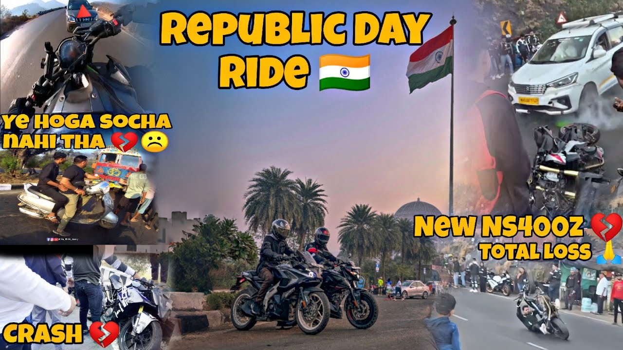 Republic Day Bike Ride | 🔴NS400z, 390, Z900 Crash Ho gaye💔| Must Watch ...