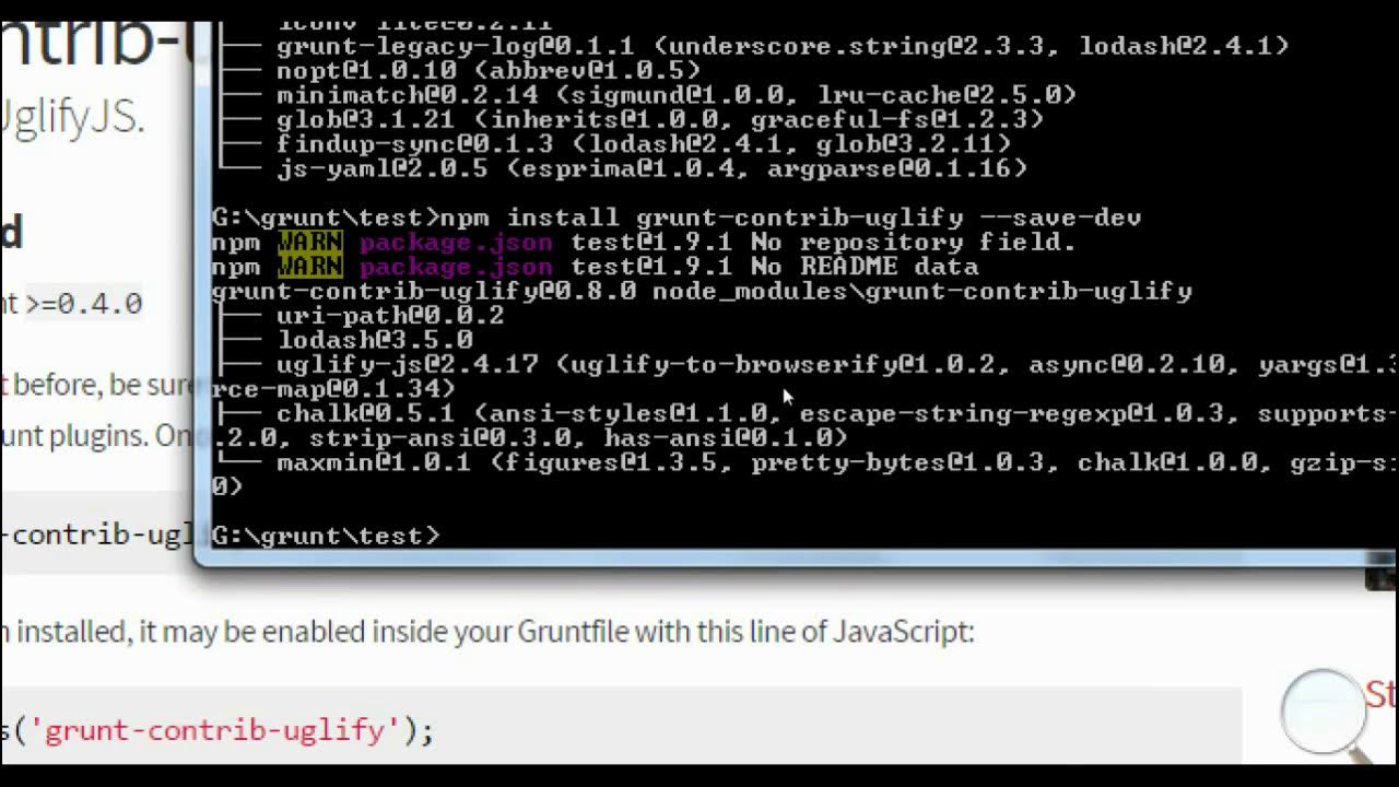 how to install grunt and grunt plugins on windows - YouTube