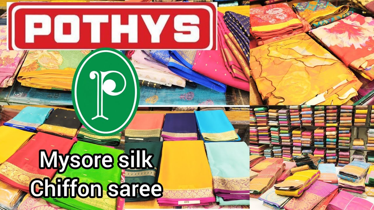 Pothys pure Mysore silk Printed Mysore silk Fancy Light weight Boutique ...