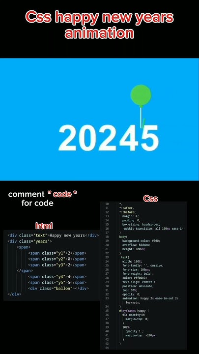 Css happy new years animation #coding #html #cssanimation #programming #htmlcss #shorts #years # ...