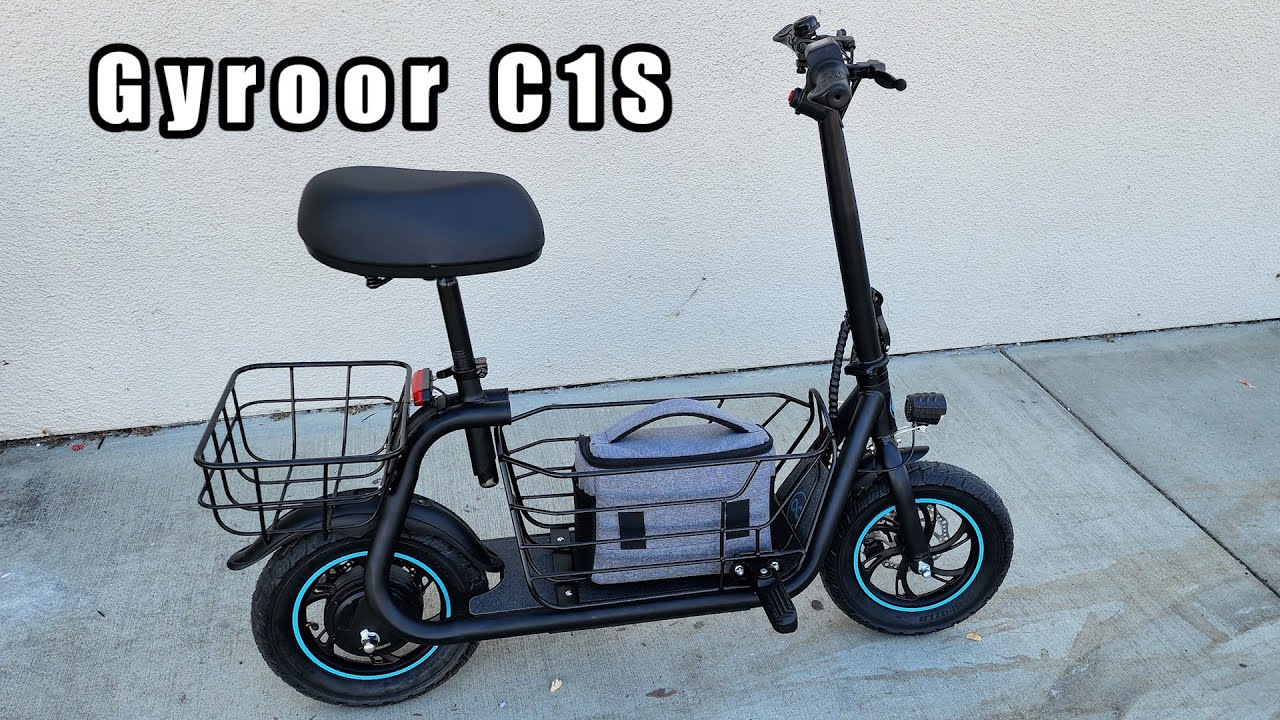 Gyroor C1S Cargo Electric Scooter - YouTube