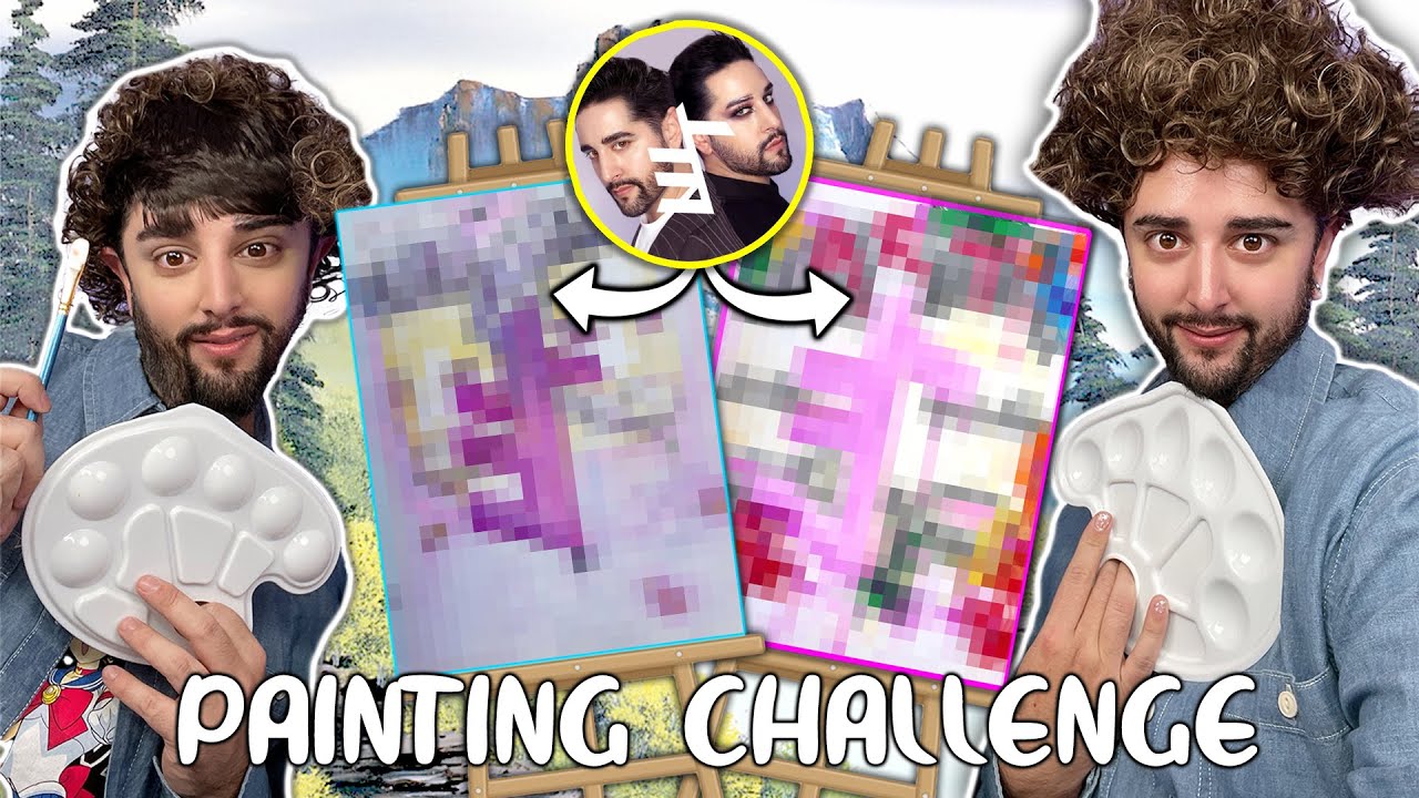 James VS Robert 1 Hour Painting Challenge! 💜🖤 The Welsh Twins - YouTube