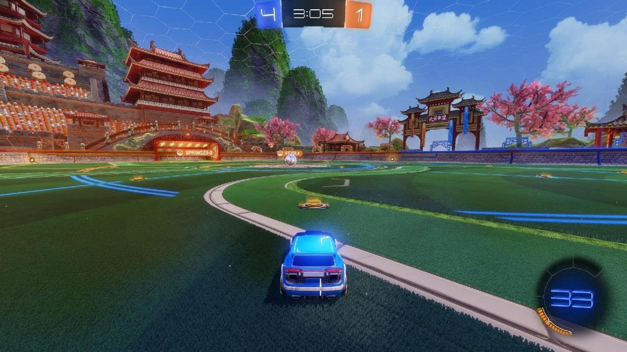 Bounce off ceiling to shot on goal - YouTube