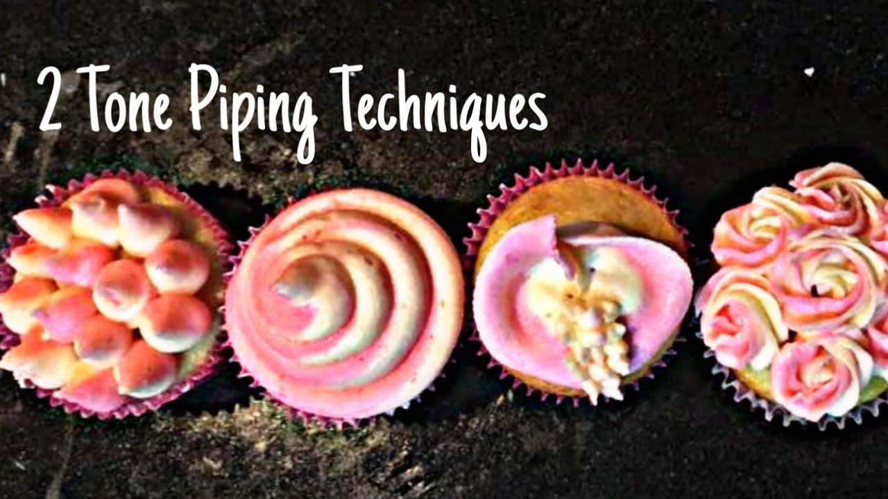 Two Tone Cupcake Piping Techniques | Easy Cupcake Decorating Tutorial - YouTube