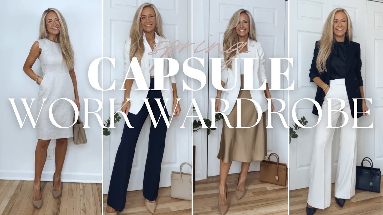 SPRING CAPSULE WORK WARDROBE | 10 WORKWEAR ESSENTIALS - YouTube