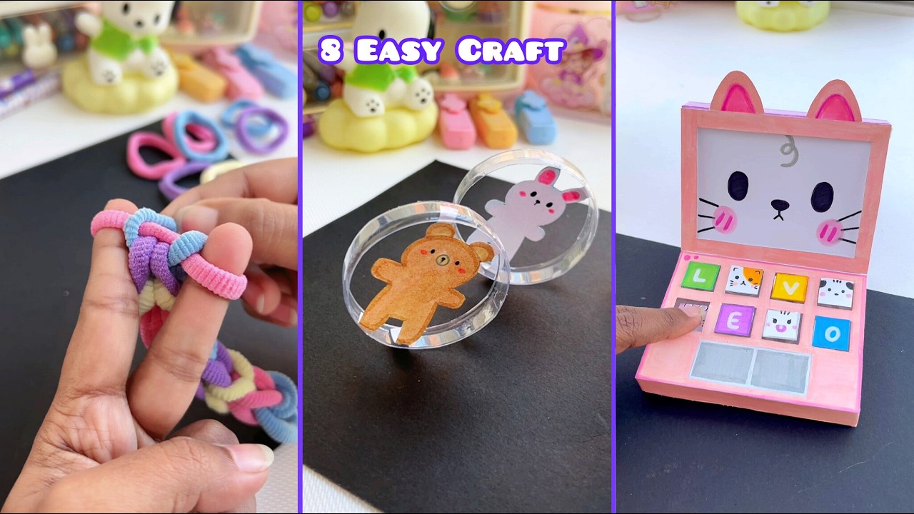 8 Easy craft ideas / miniature craft / how to make / DIY school project ...