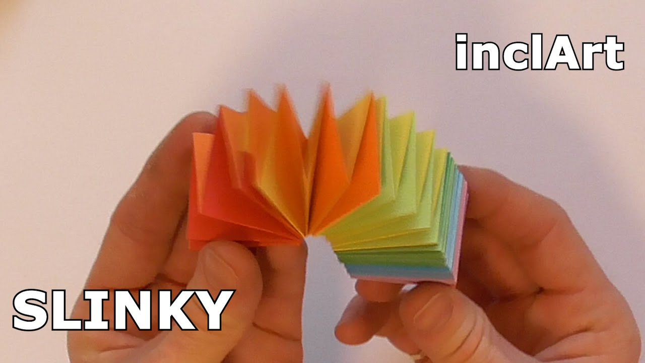 HOMEMADE PAPER SLINKY | ORIGAMI EASY: SLINKY SPRING RAINBOW INCLART ...