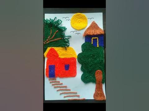 woolen landscape craft | woolen thread craft # craft # like - YouTube