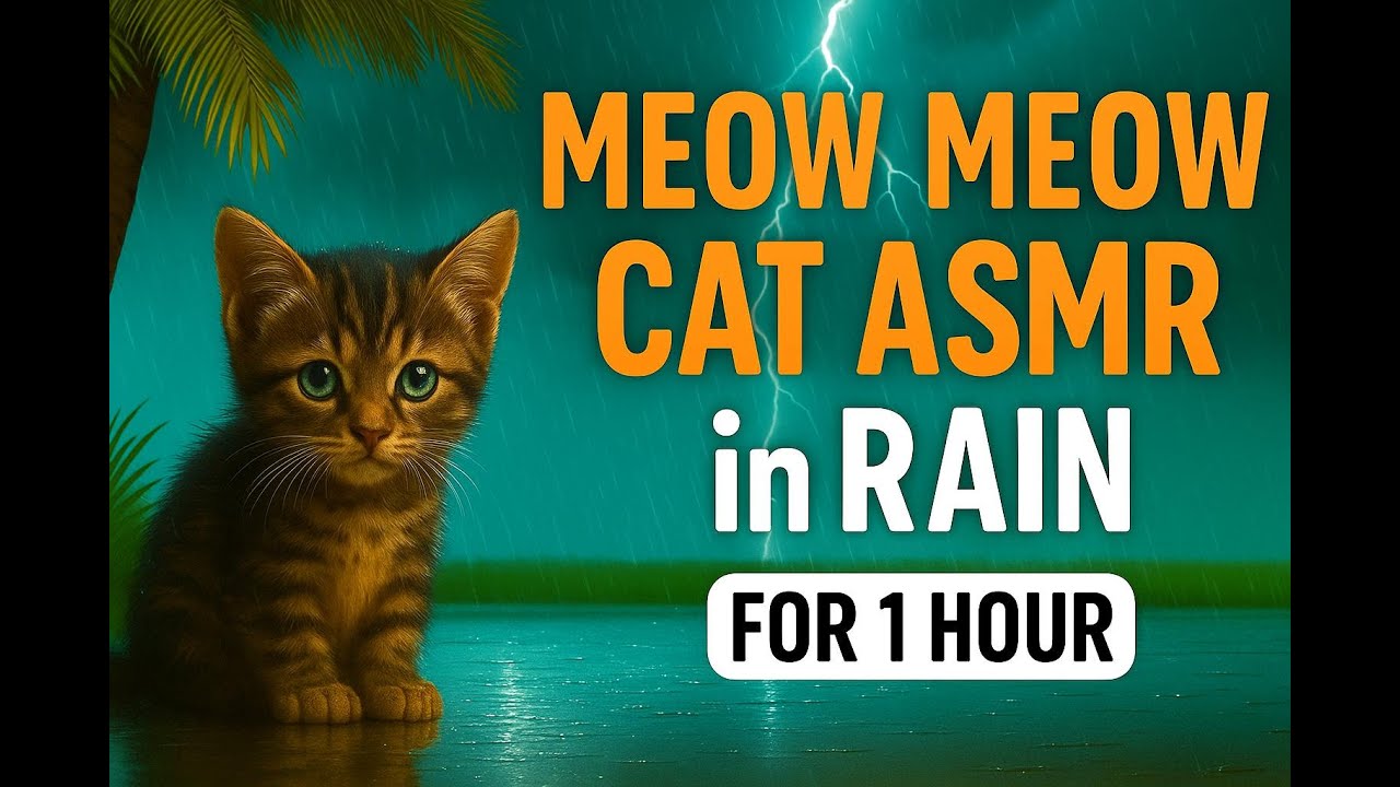 Meow Meow Rain ASMR [1 HOUR LOOP] - Anxiety Melts Away #cat #catasmr ...