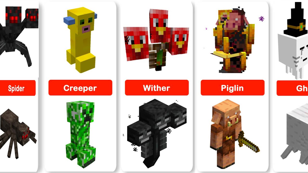 Minecraft mobs and their mutant versions (2022) - YouTube