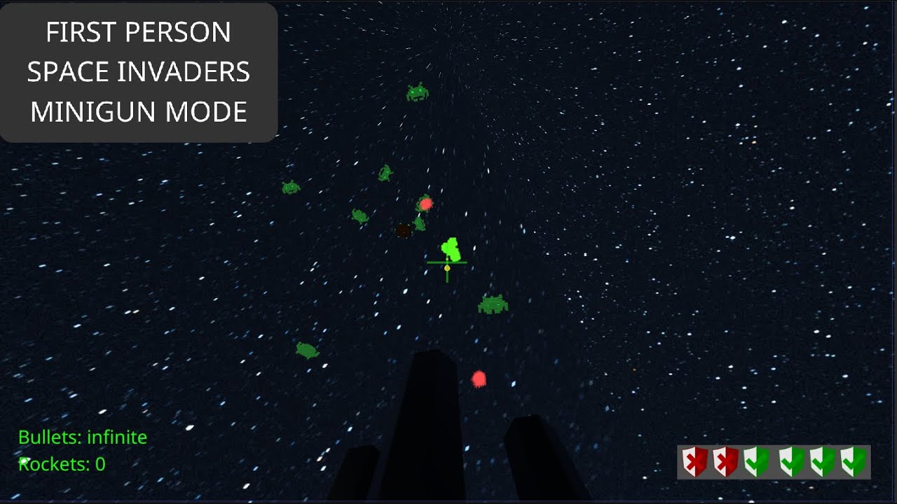 First Person Space Invaders - Minigun Mode - YouTube