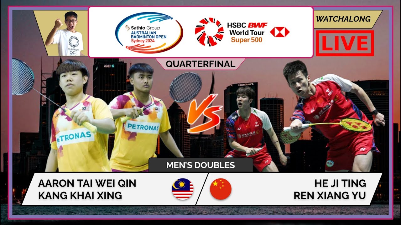 KANG KX/AARON TAI 🇲🇾 vs. HE JT/REN TY 🇨🇳 LIVE! Australian Open 24 ...