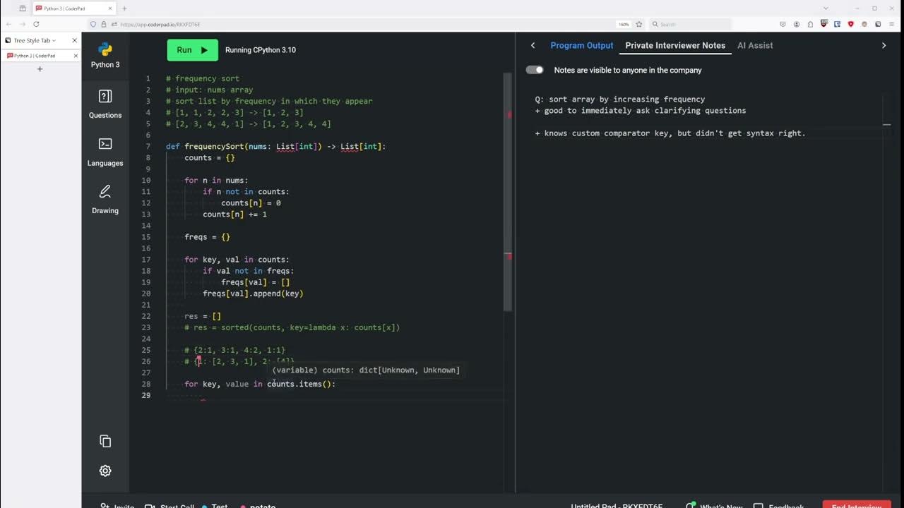 Mock Leetcode - sort array by frequency, validate BST - YouTube