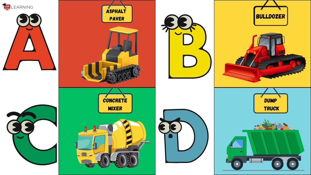 ABC Construction Vehicles Song 🚧 A to Z Machines in Action for Kids ...